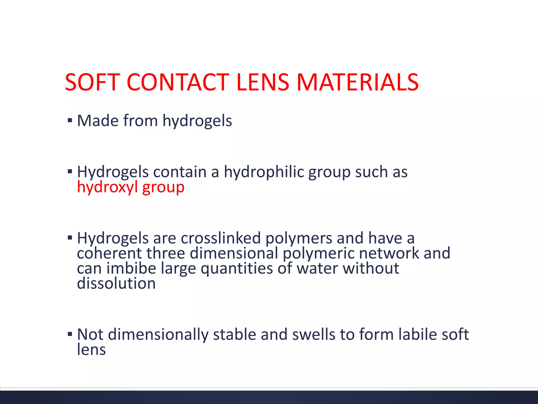 Contact lens materials and solutions | PPTX