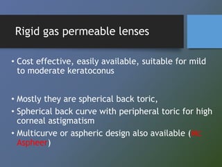 Contact lens options in keratoconus hira | PPTX