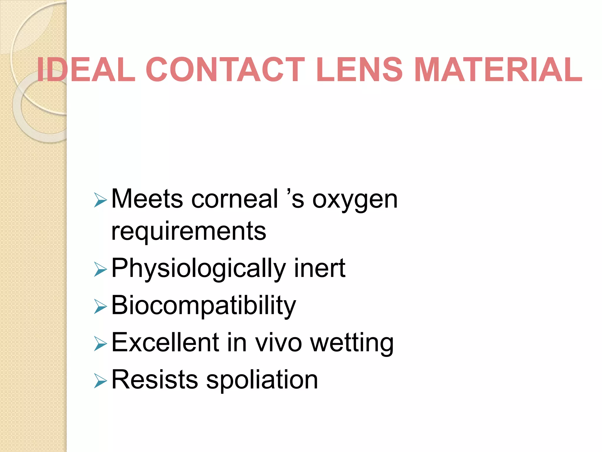 Contact lenses in Ophthalmology | PPTX