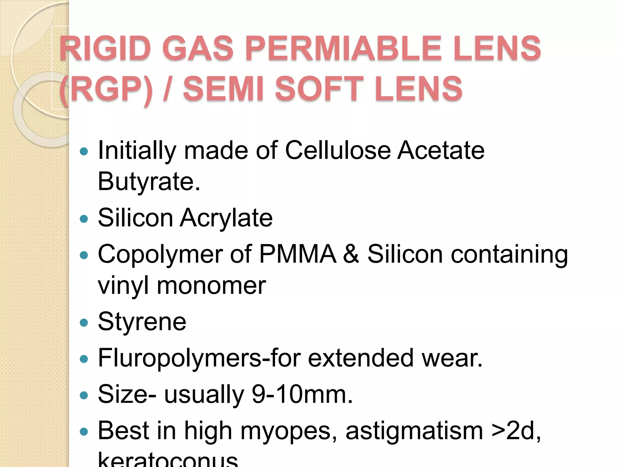 Contact lenses in Ophthalmology | PPTX