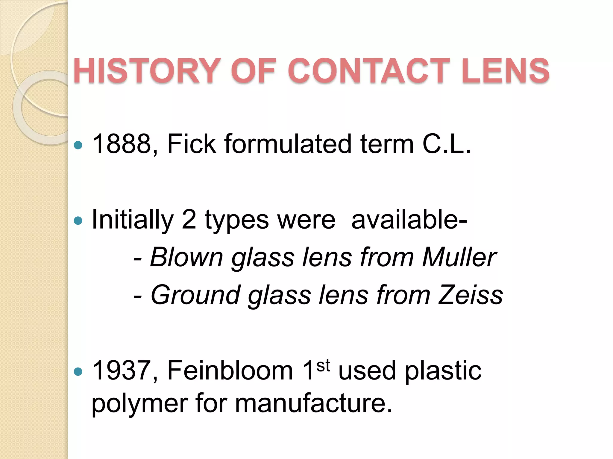 Contact lenses in Ophthalmology | PPTX