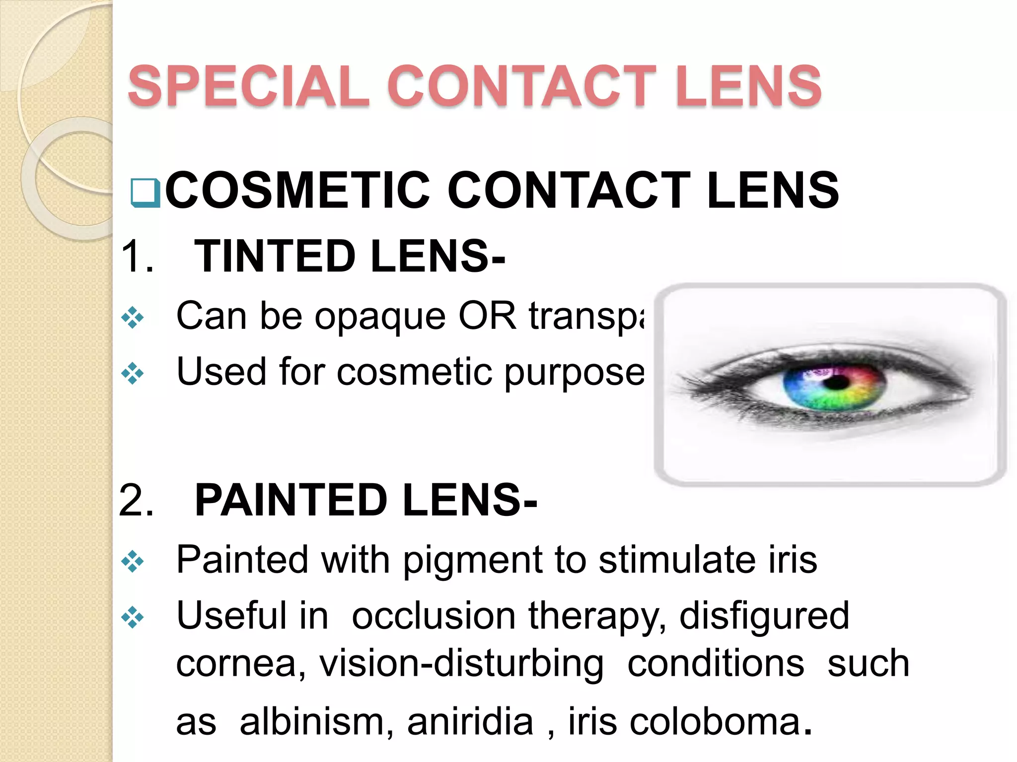 Contact lenses in Ophthalmology | PPTX