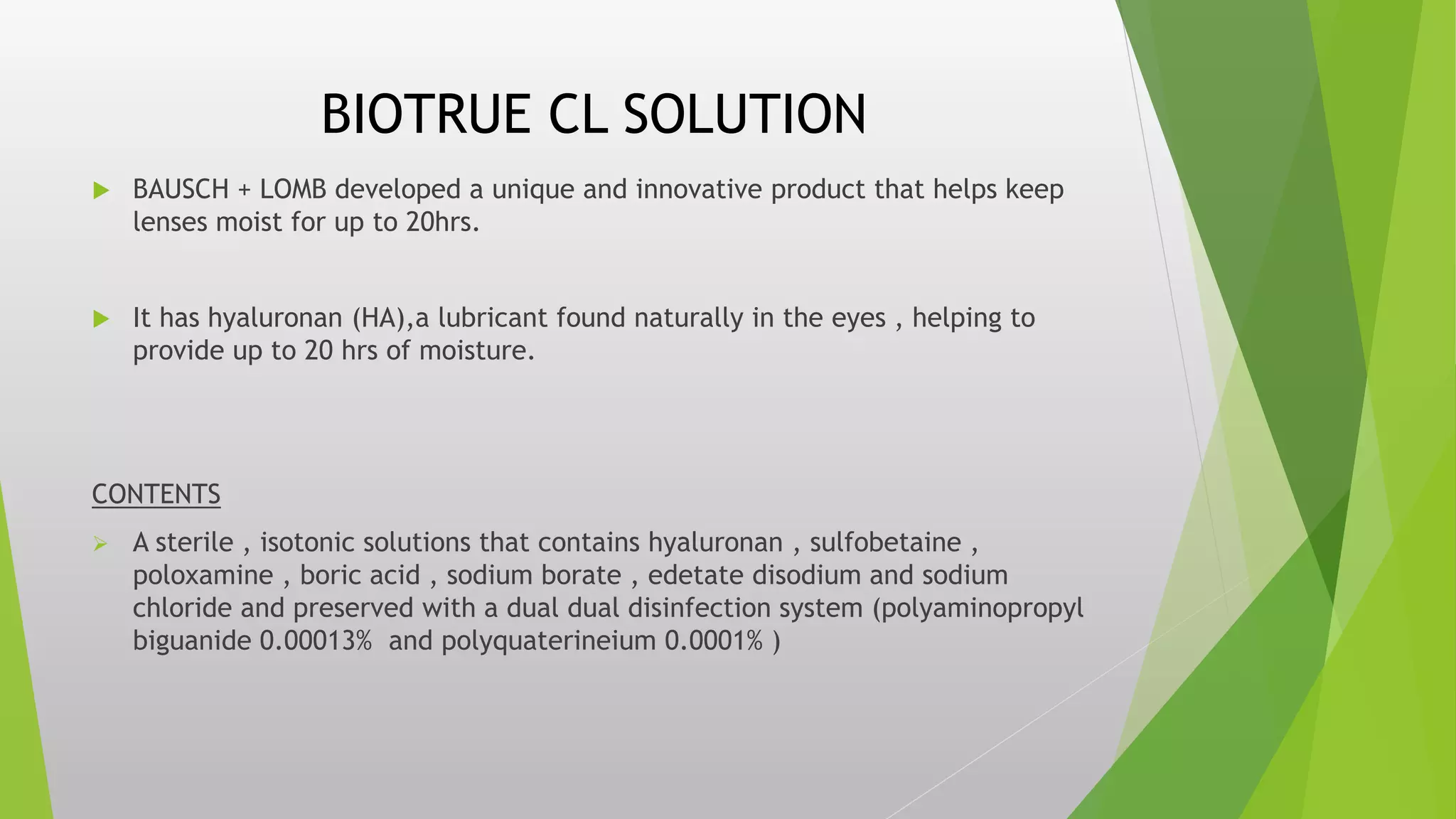 Contact lens solutions | PPT