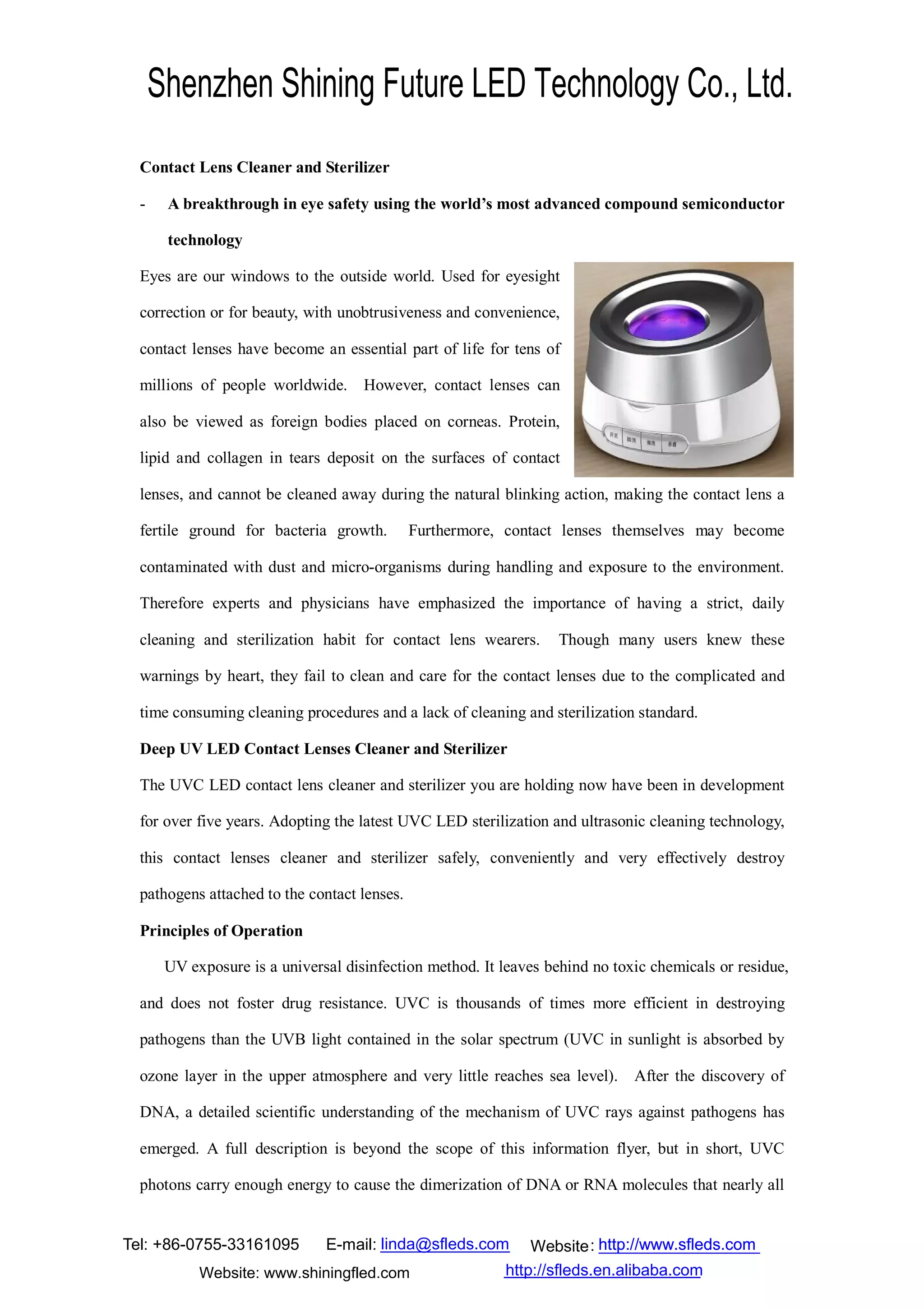 germicidal UVC 280nm deep uv led for contact lens cleaner and ...