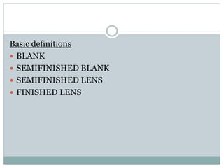 contact lens terminology some basic definitions | PPTX