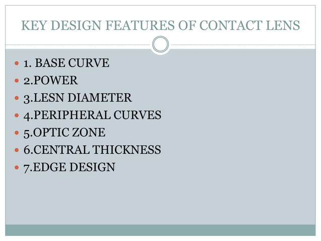 contact lens terminology some basic definitions | PPTX