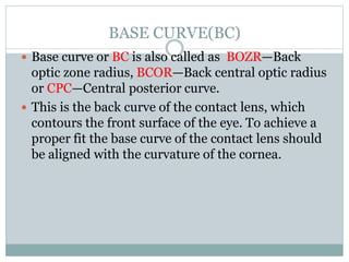contact lens terminology some basic definitions | PPTX