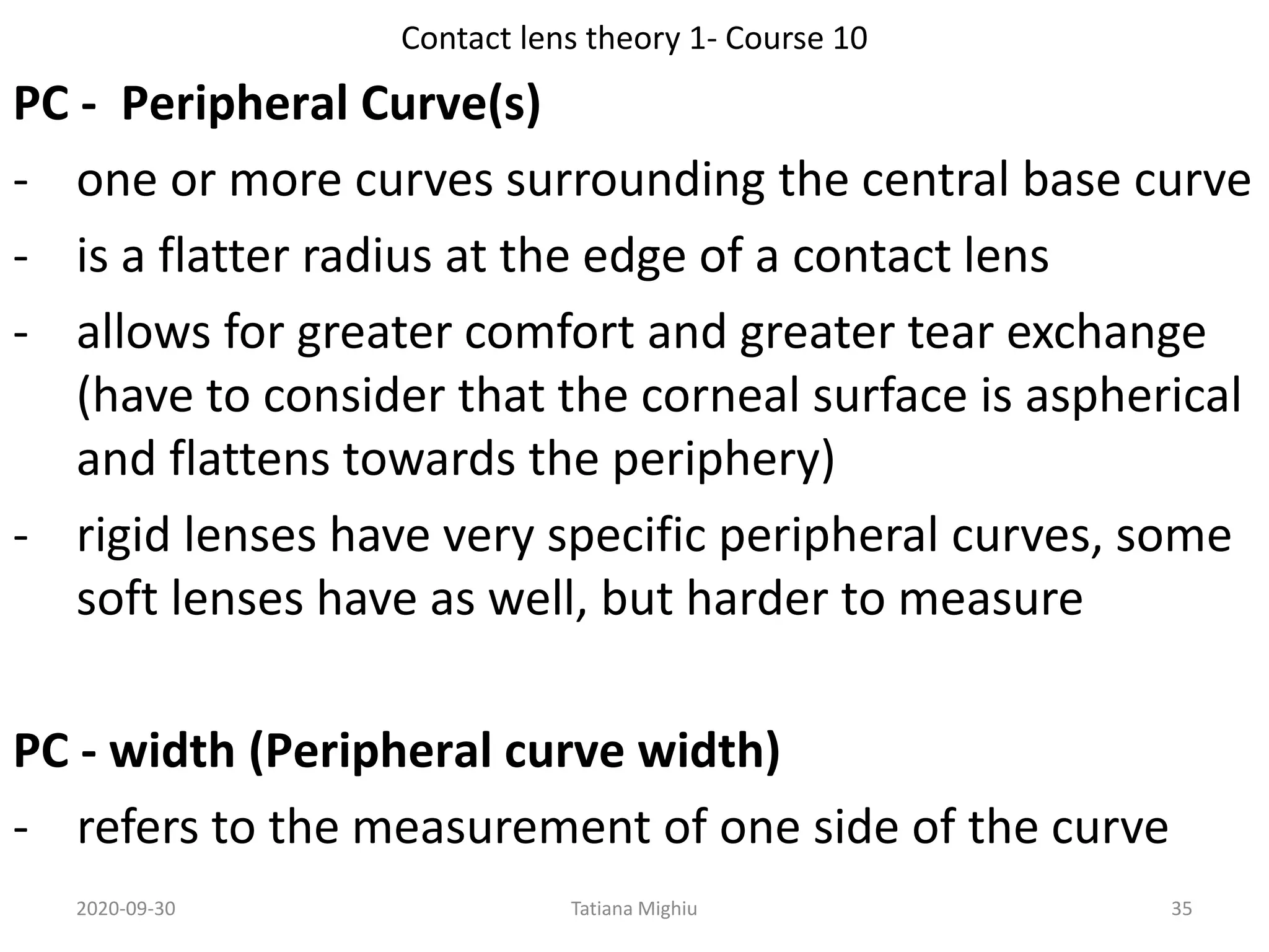 Contact lens theory 1 course 1 | PPTX