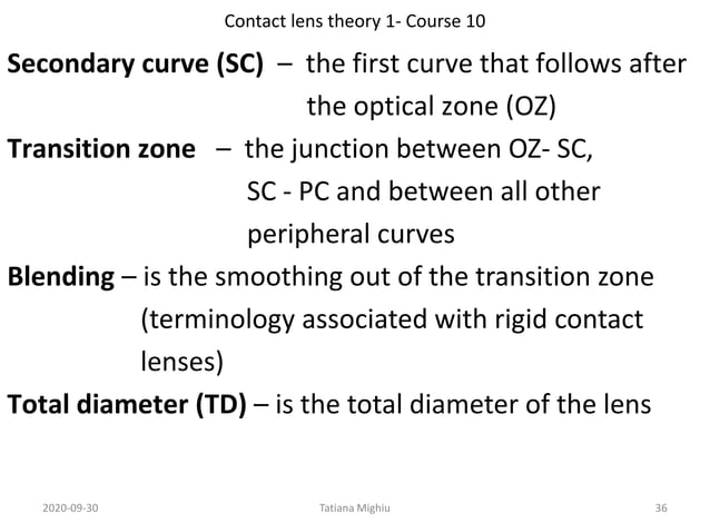 Contact lens theory 1 course 1 | PPT