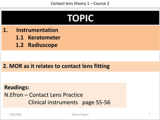 Contact lens theory 1 course 2 | PPTX