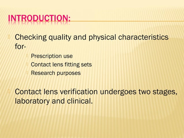 Contact lens verification(raju) | PPT