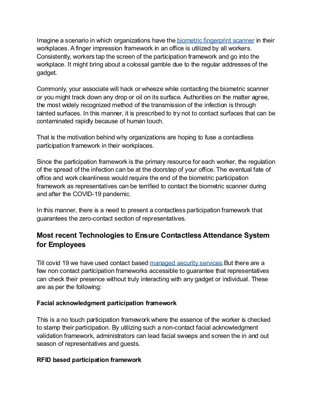 Contactless attendance system in 2022 | PDF
