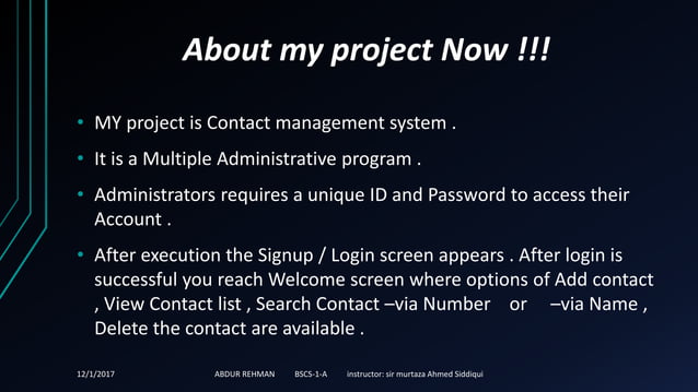 Contact management system , phone book management system | PPTX | Operating Systems | Computer ...