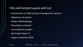 Contact management system , phone book management system | PPTX