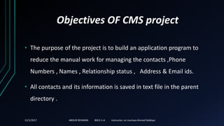 Contact management system , phone book management system | PPTX