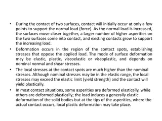 Contact mechanics unit3 | PPTX