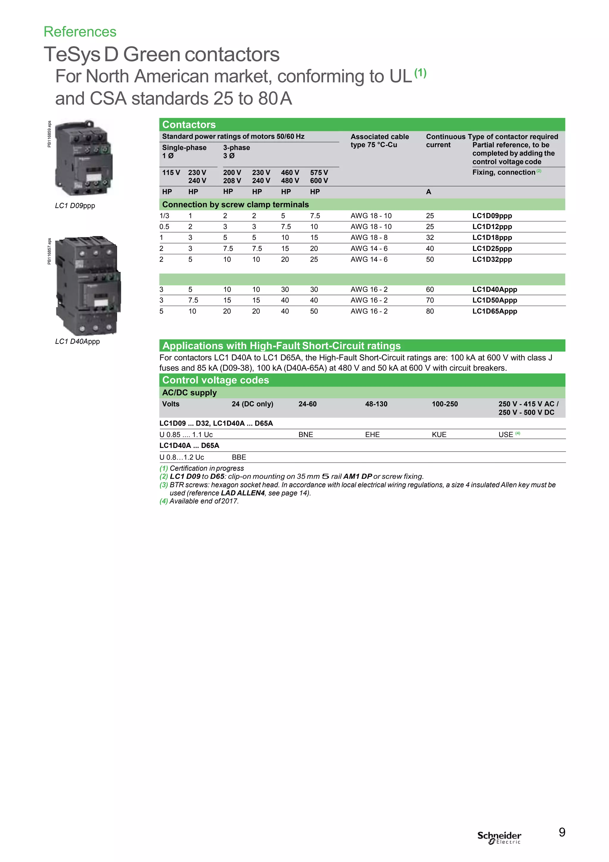 Contactor lc1d schneider | PDF