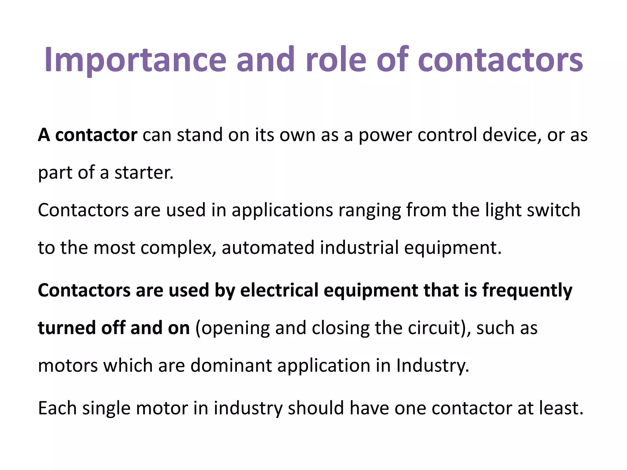 Contactors performance problems and solutions | PPTX