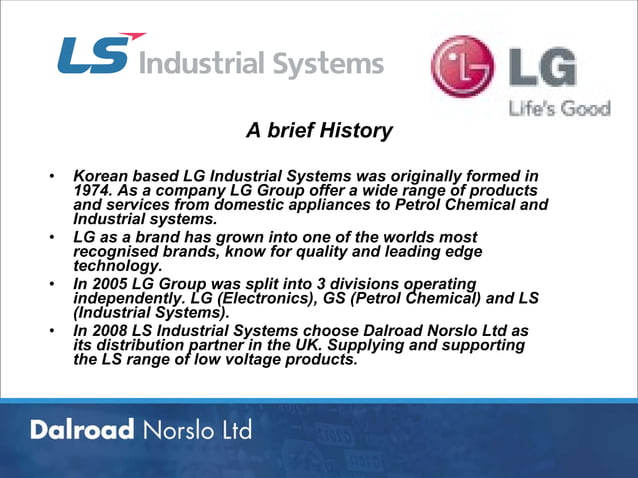 Dalroad Norslo - Electric Equipment - Contactor training level 1 - LS Industrial Systems (former ...
