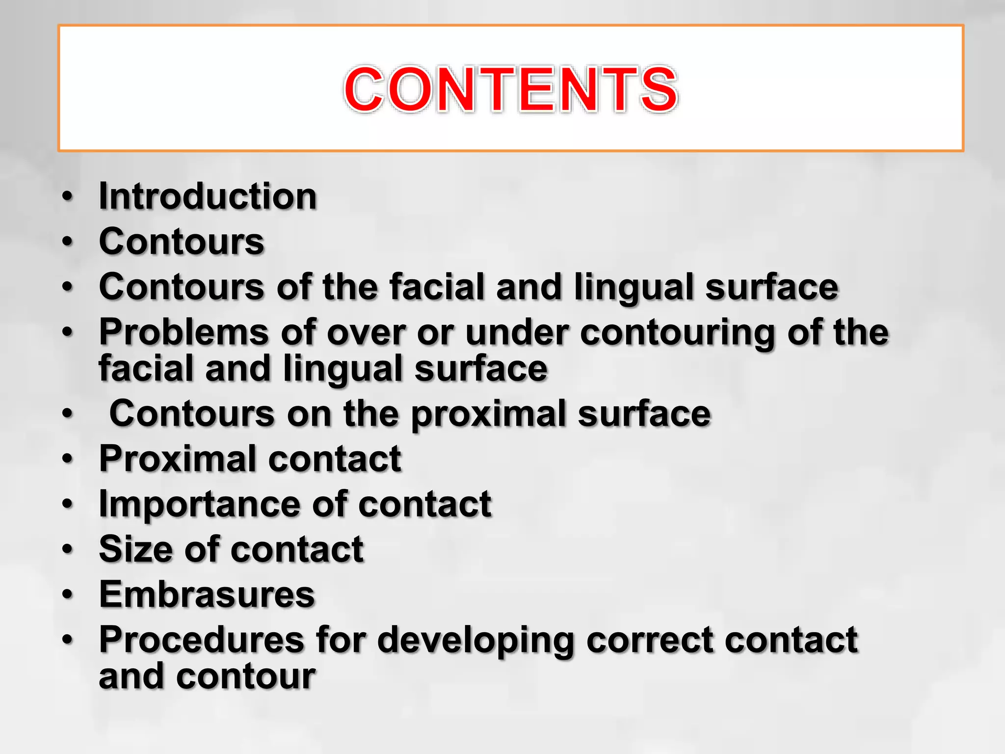 Contacts and contours | PPTX