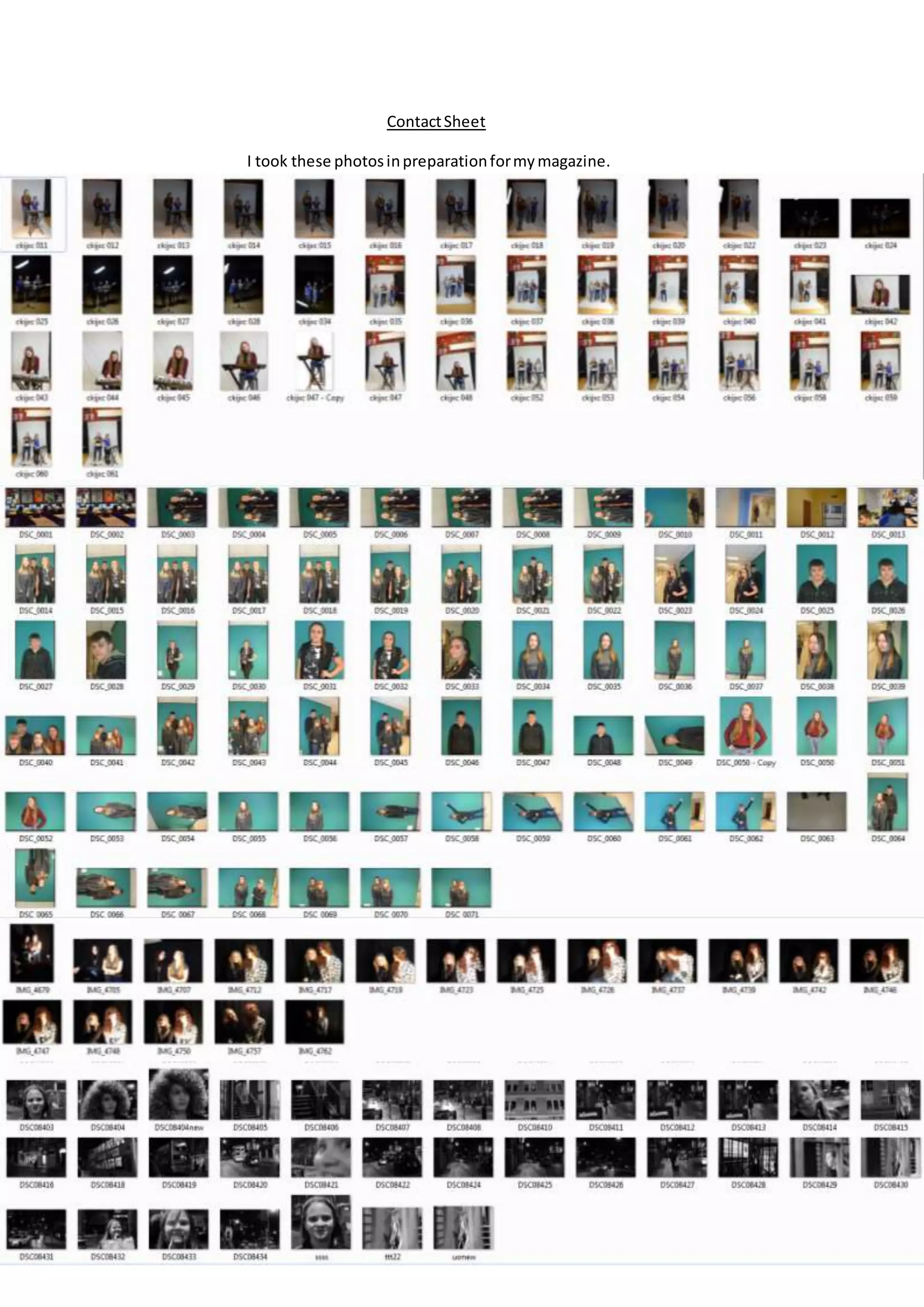 Contact Sheet | DOCX