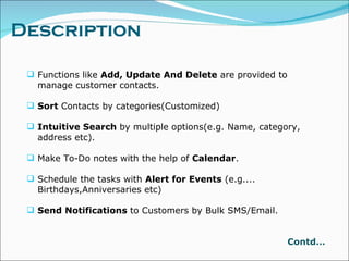 Contacts management system | PPT