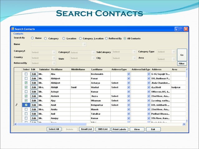 Contacts management system | PPT