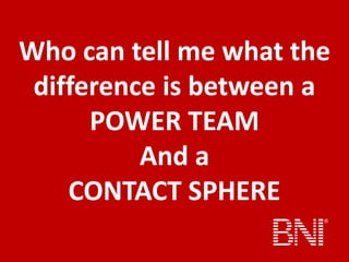 BNI Contact Spheres for the HUB Chapter | PPTX