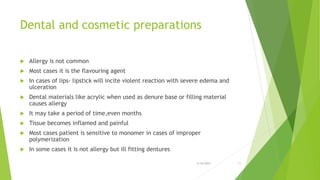 Contact stomatitis and dermatitis | PPTX