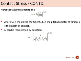 contact stress analysis in gear ( spur gear ) | PPTX | Physics | Science