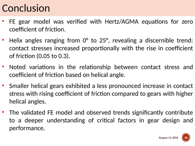 contact stress analysis in gear ( spur gear ) | PPTX | Physics | Science