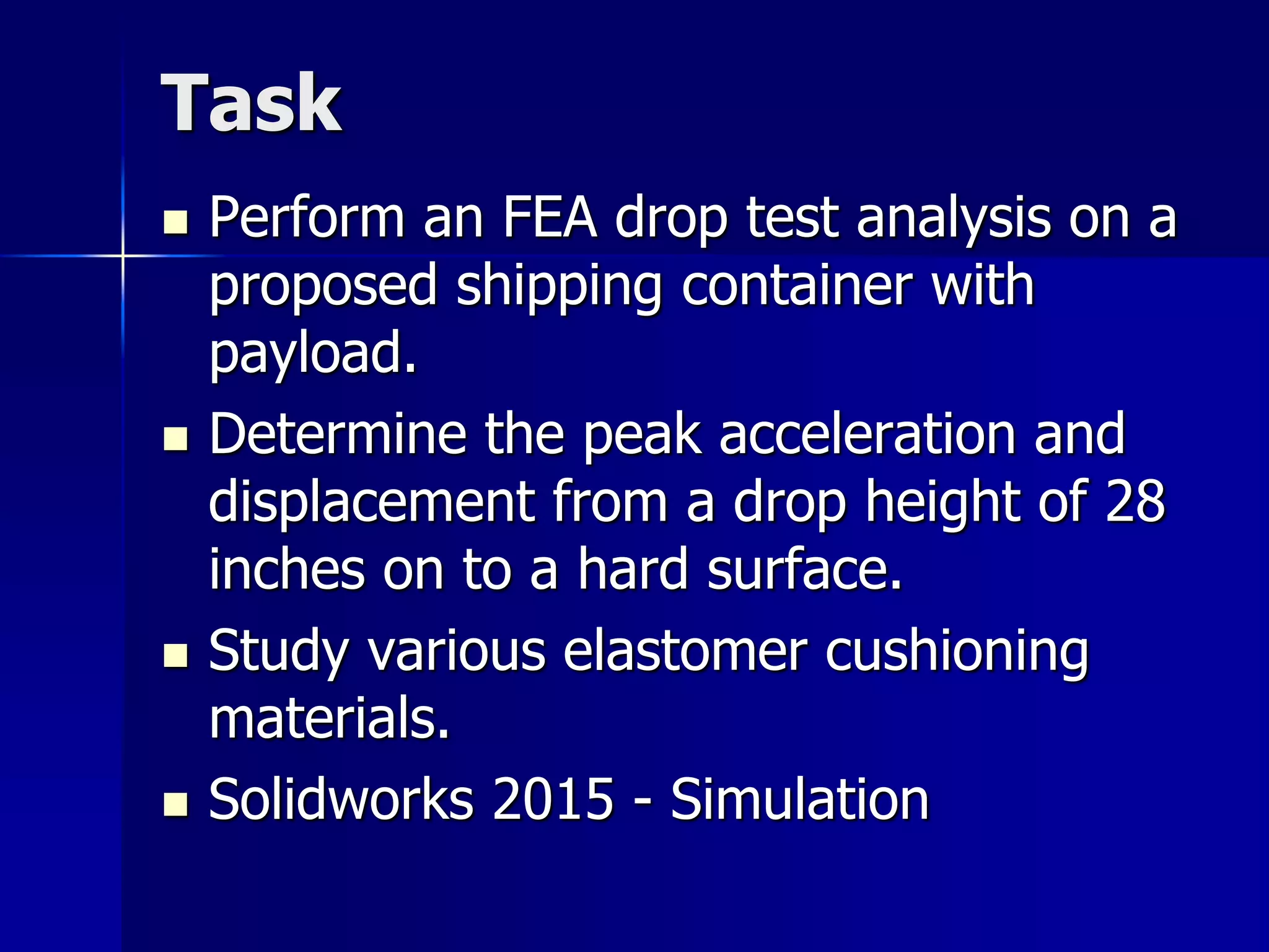 Solidworks drop test simulation of a shipping box | PPTX