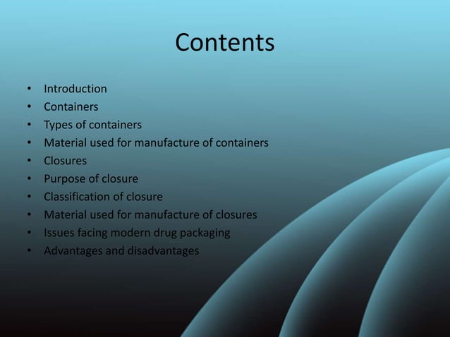 Container closure system and issues facing modern drug packaging | PPTX ...