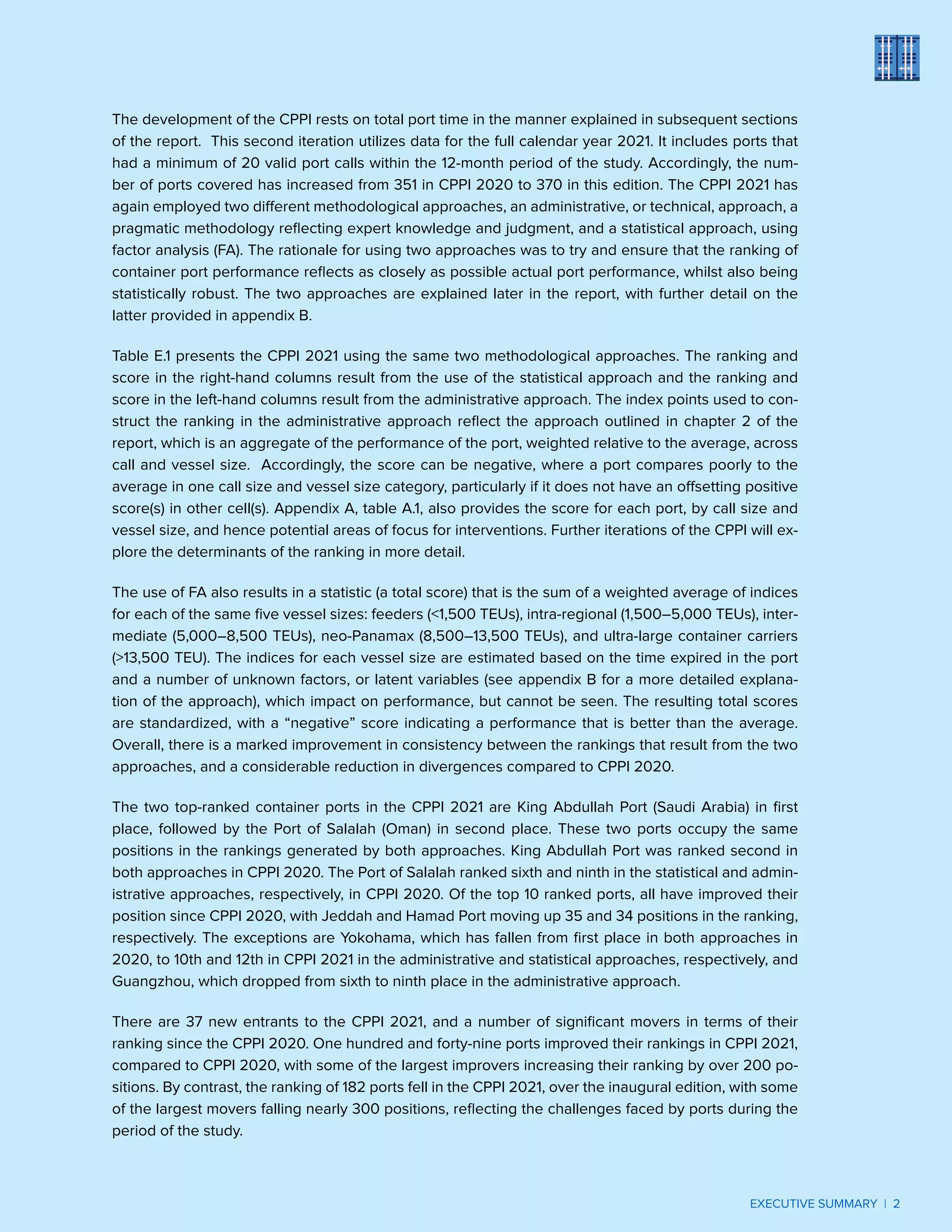 TRANSPORT GLOBAL PRACTICE The Container Port PERFORMANCE INDEX 2021 | PDF