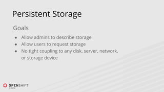 Persistent Storage with Containers with Kubernetes & OpenShift | PDF