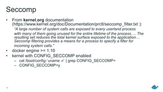 Container security: seccomp, network e namespaces | PDF | Operating Systems | Computer Software ...