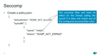 Container security: seccomp, network e namespaces | PDF | Operating Systems | Computer Software ...