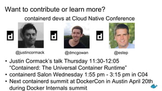 Containerd Donation to CNCF Cloud Native Conference Berlin 2017 | PPT