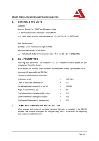 This calculation report is relevant to the structural analysis and ...