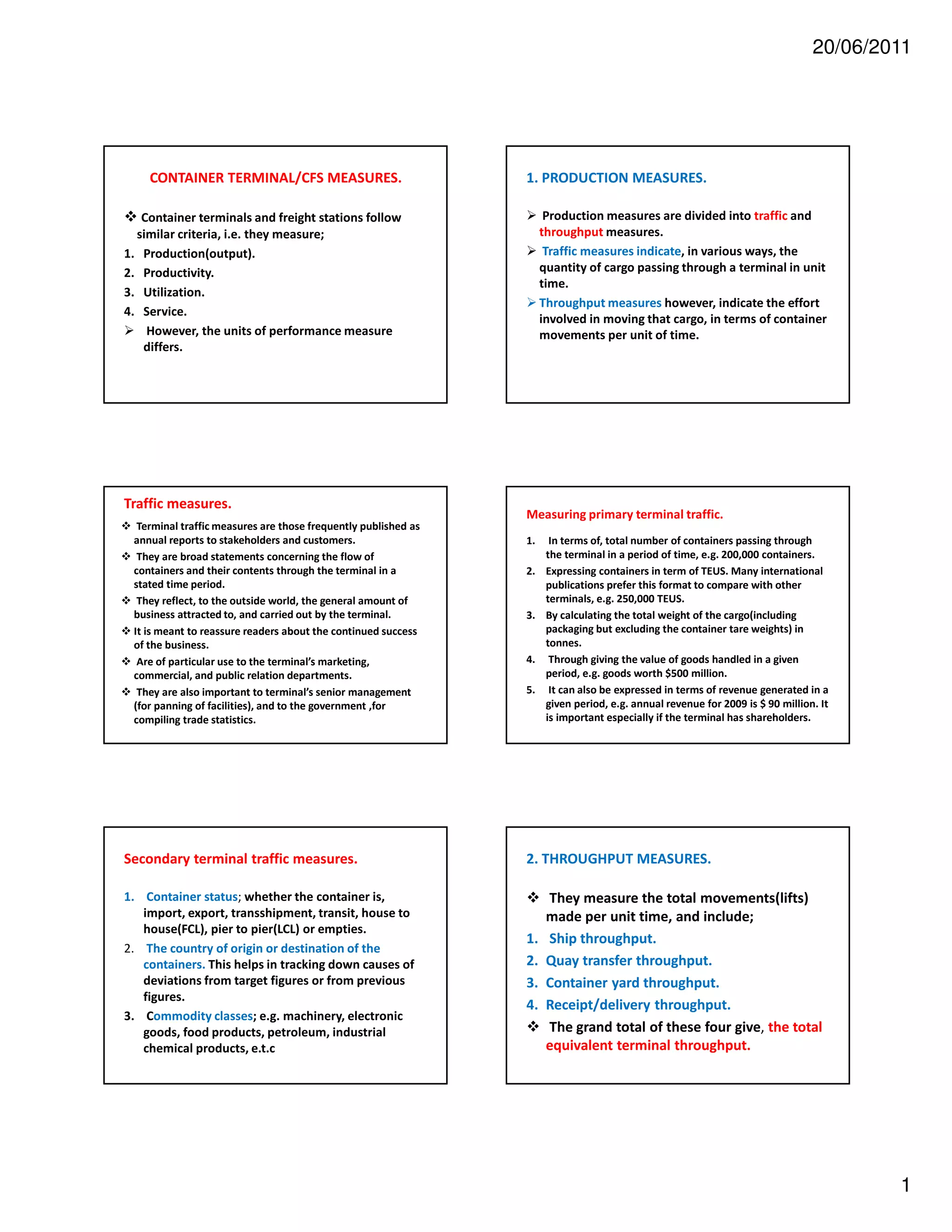 Container freight station performance measure | PDF