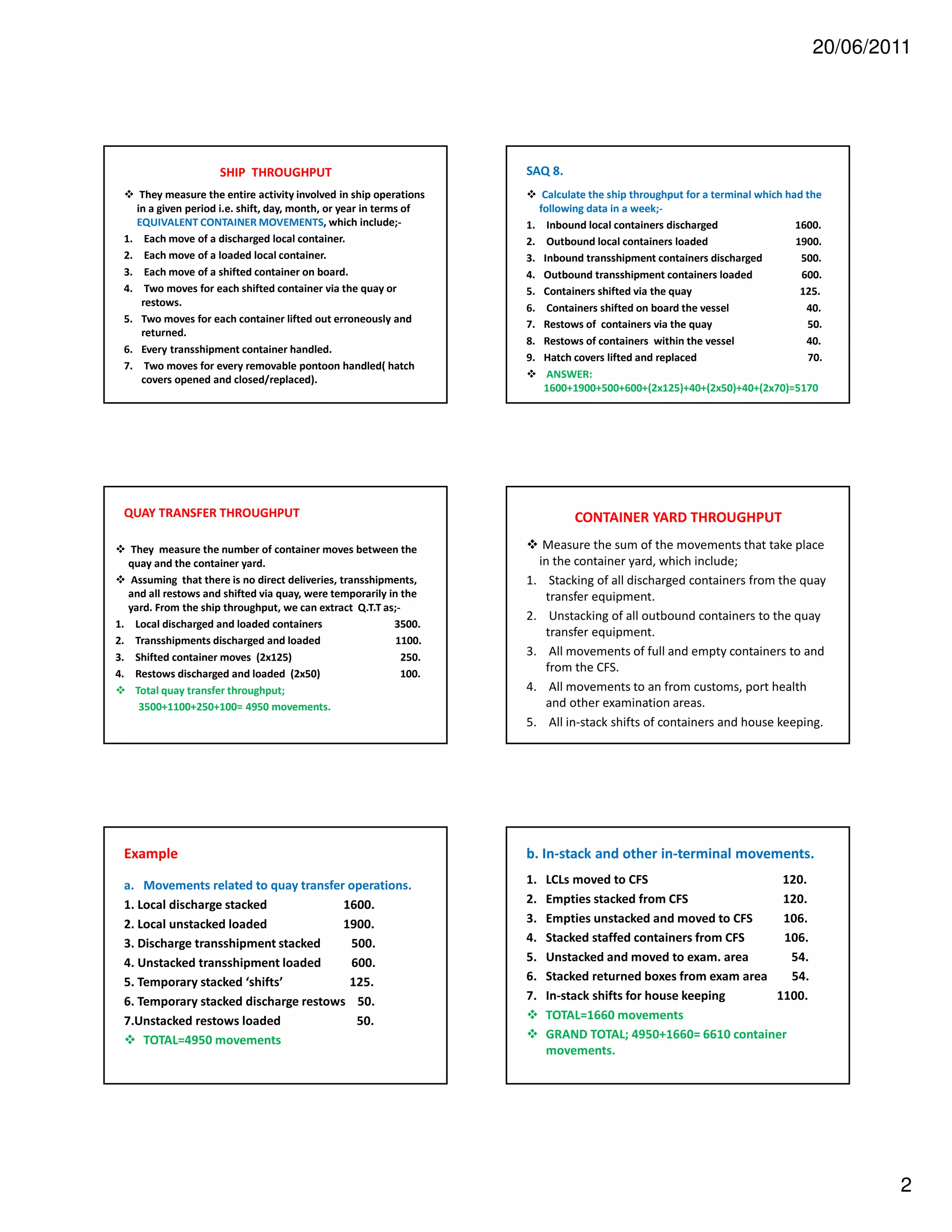 Container freight station performance measure | PDF