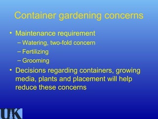 Container gardening with script | PPT