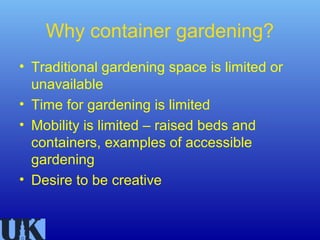 Container gardening with script | PPT