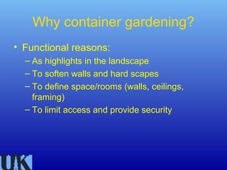 Container gardening with script | PPT