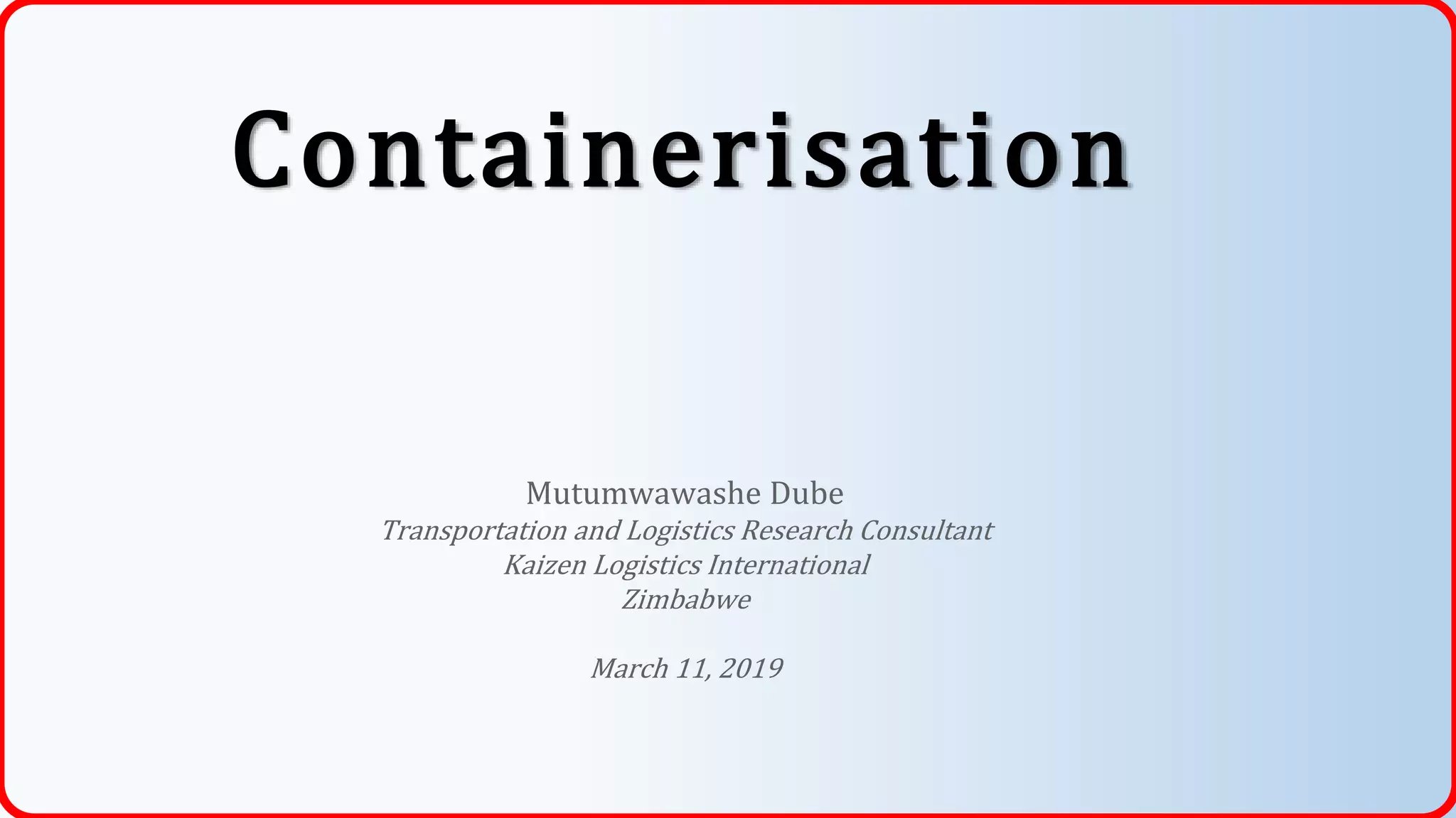 Containerisation | PPTX