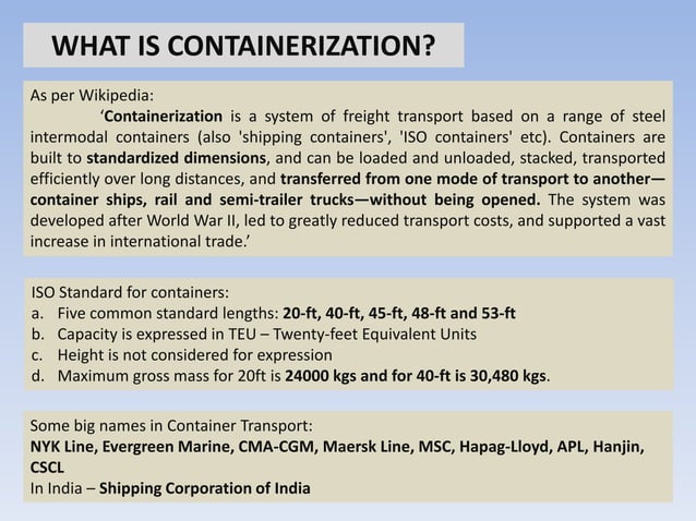 Containerization and India - Status | PDF | Cruises | Travel Type