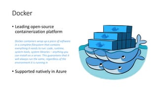 Containerization in microsoft azure | PPTX | Operating Systems | Computer Software and Applications