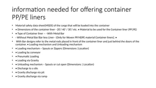 BULK STUFFING OF CEMENT, CONTAINER LINING AND STUFFING PROCESS | PPTX
