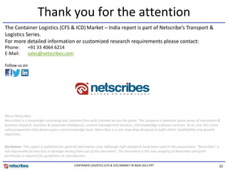 Market Research Report : Container Logistics (CFS & ICD) Market in India 2012 | PDF