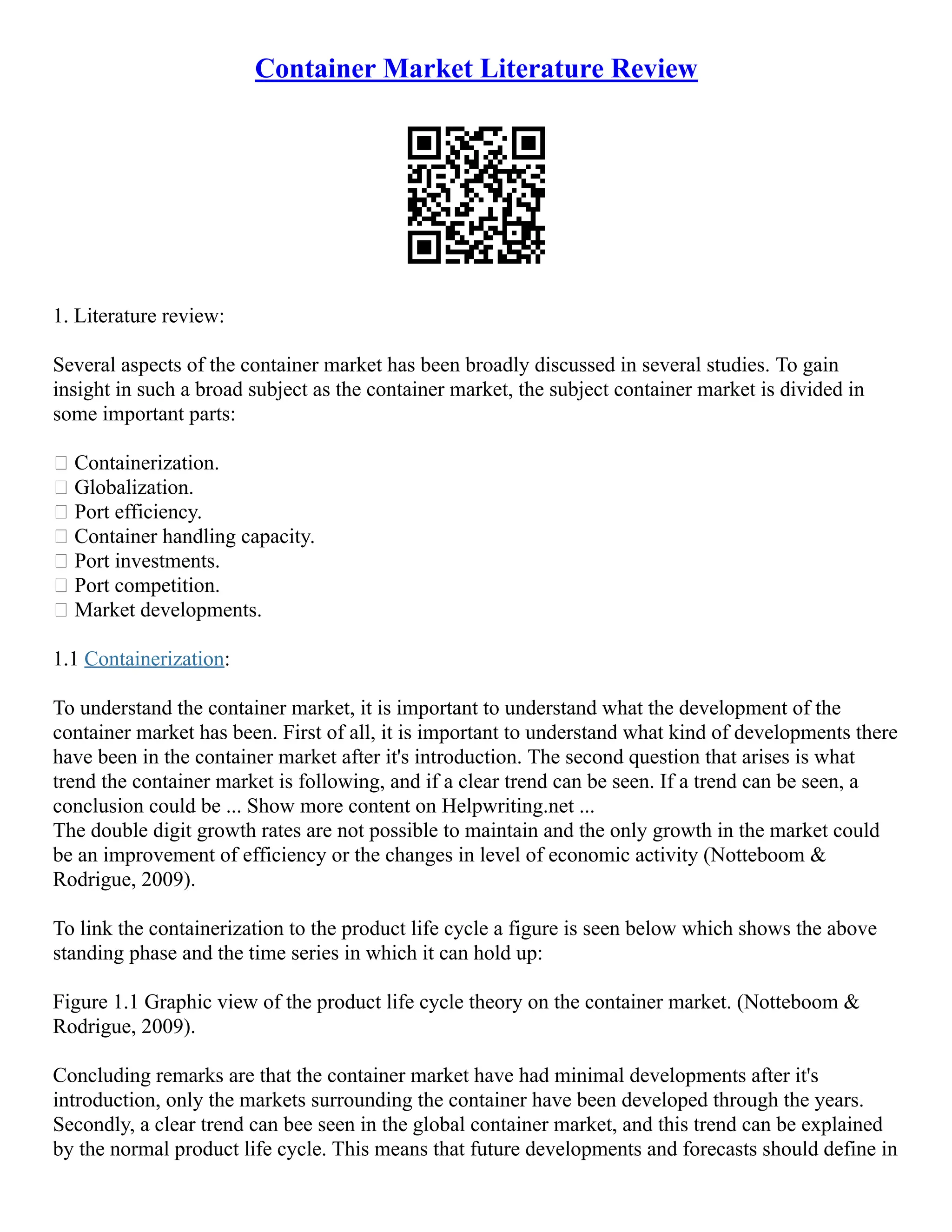 Container Market Literature Review | PDF